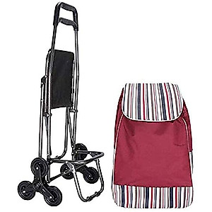 Shopping Trolley on Wheels Multi Function Shopping Cart Trolley On 6 Wheels Portable Aluminum Alloy Folding Elderly Supermarket Trolley with Seat Plate Storage Hand Trucks,Blue ,