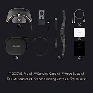 GOOVIS Pro AMOLED Display Head-Mounted Display Blu-Ray 2D / 3D Glasses for Netflix Prime Video Hulu Apple TV+ YouTube Video Movies Compatible with PS5 and Any Other Gaming Consoles HDMI connectable