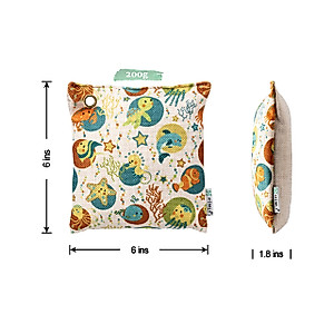 HOMLT Activated Bamboo Charcoal Air Purifying Bags (200g x4)- Natural Kids and Pet-Friendly Air Purifier, Deodorizer, Dehumidifier -Odor Eliminator, Moisture Absorber, Freshener for Home & Car (Ocean)