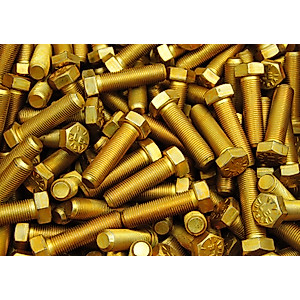 (30) Hex Head Bolts 9/16-18 x 2 Grade 8 Fine Thread Yellow Zinc USA Made
