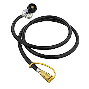 BISupply Low Pressure Regulator Hose, 8ft Steel Propane Regulator Hose for LP Gas Grill or Heater - Low PSI Regulator