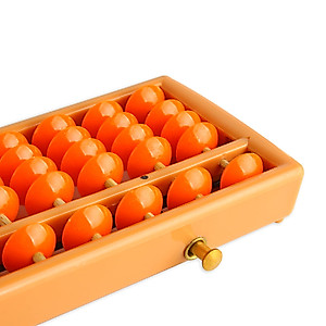 Larcele Bead Arithmetic Counting Abacus with Reset Button School Supplies for Children,13 Column SP-02 (Yellow 2)