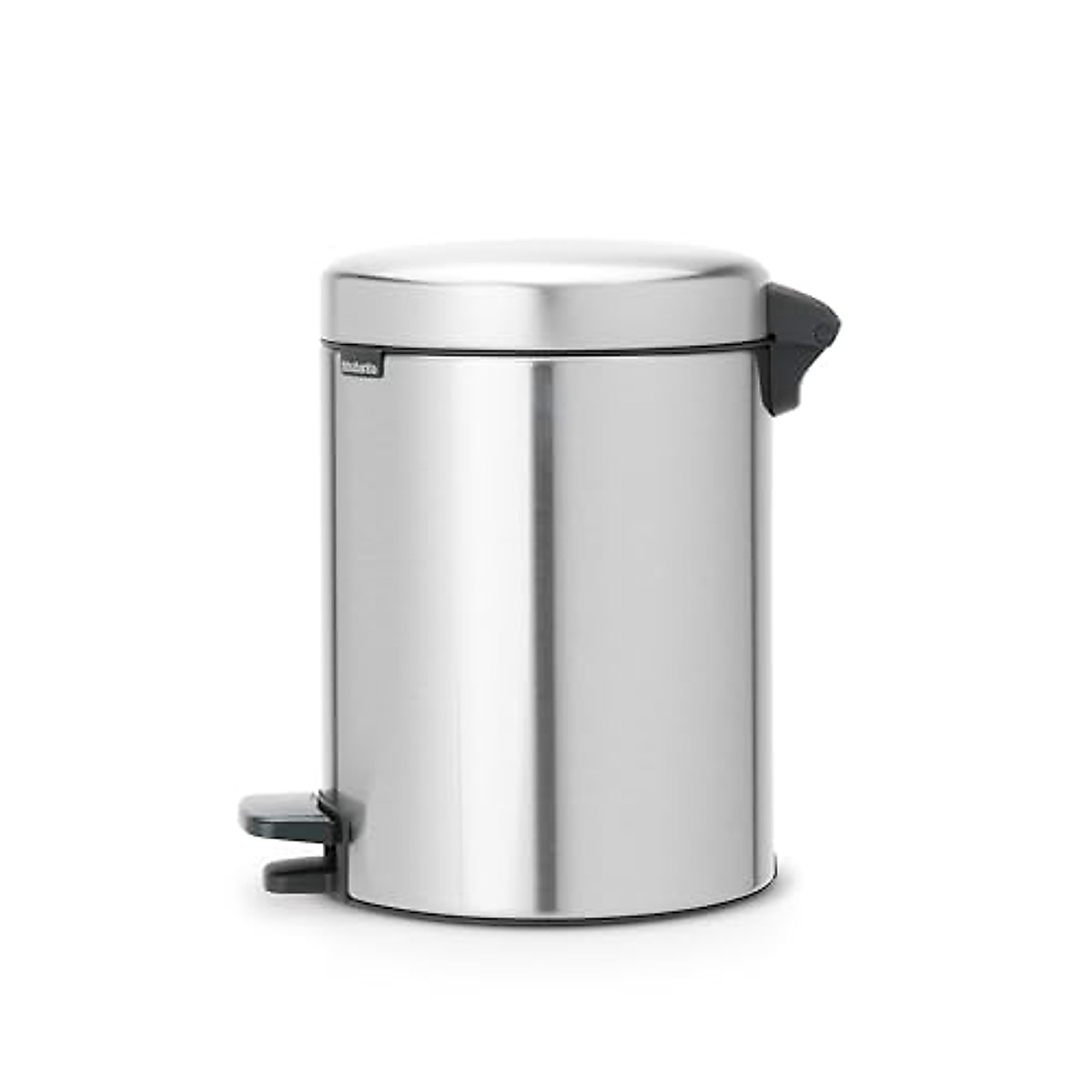 Brabantia New Icon Step Trash Can (1.3 Gal/Matt Steel FPP) Soft Closing Kitchen Garbage/Recycling Can with Removable Bucket
