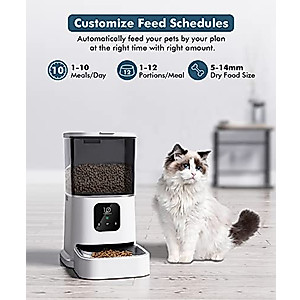 ZOKALEY Automatic Cat Feeders,2.4G WiFi Enabled Programmable Pet Feeder for Dog and Cat,Timed Pet Food Dispenser with Portion Control,APP Remote Control &10s Voice Recorder,B-White