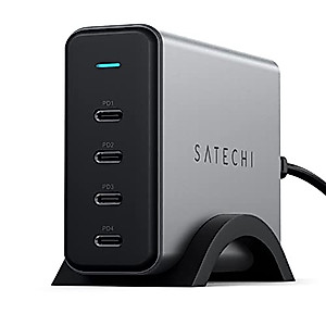 Satechi 165W GaN Charger - USB C Charging Hub - USB C PD Charger 4-Ports – USB C Multiport Charger - for MacBook Pro/Air M1 M2, iPad Pro M2, iPhone 14 Pro Max/14 Pro/14/14 Plus