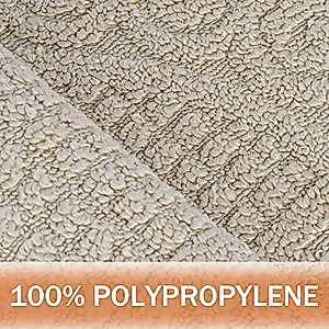 Echaprey Half Round Non-Slip Kitchen Bathroom Toilet Doormat Floor Rug Mat Keeps Your Floors Clean Home Decor (Large, Camel)