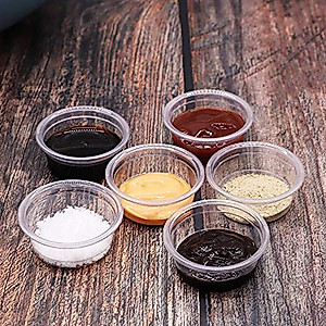 SLSON Small Gecko Food and Water Cups 100 ct Plastic Feeder Cups for Reptile Feeding Bowls for Crested Gecko Lizard and Other Small Pet, 0.5 oz