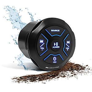 BOSS Audio Systems MGR250B Bluetooth Marine Radio Gauge Receiver, Built-in Amplifier, IPX6-Rated, USB Port + USB Charging
