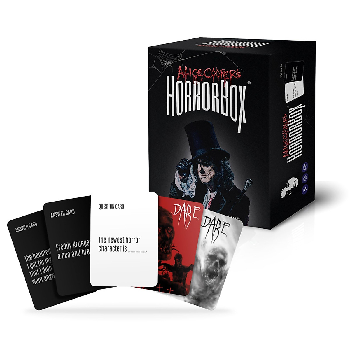 FITZ Alice Cooper's HorrorBox - The Ultimate Horror Movie Party Game! Hilariously Spooky Card Game for Family Game Night, Ages 14+, 4-10 Players, 30-60 Min Playtime, Made Games