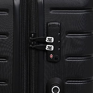it luggage Intervolve 3 Piece Hardside 8 Wheel Expandable Spinner, Black, 3 Pc Set