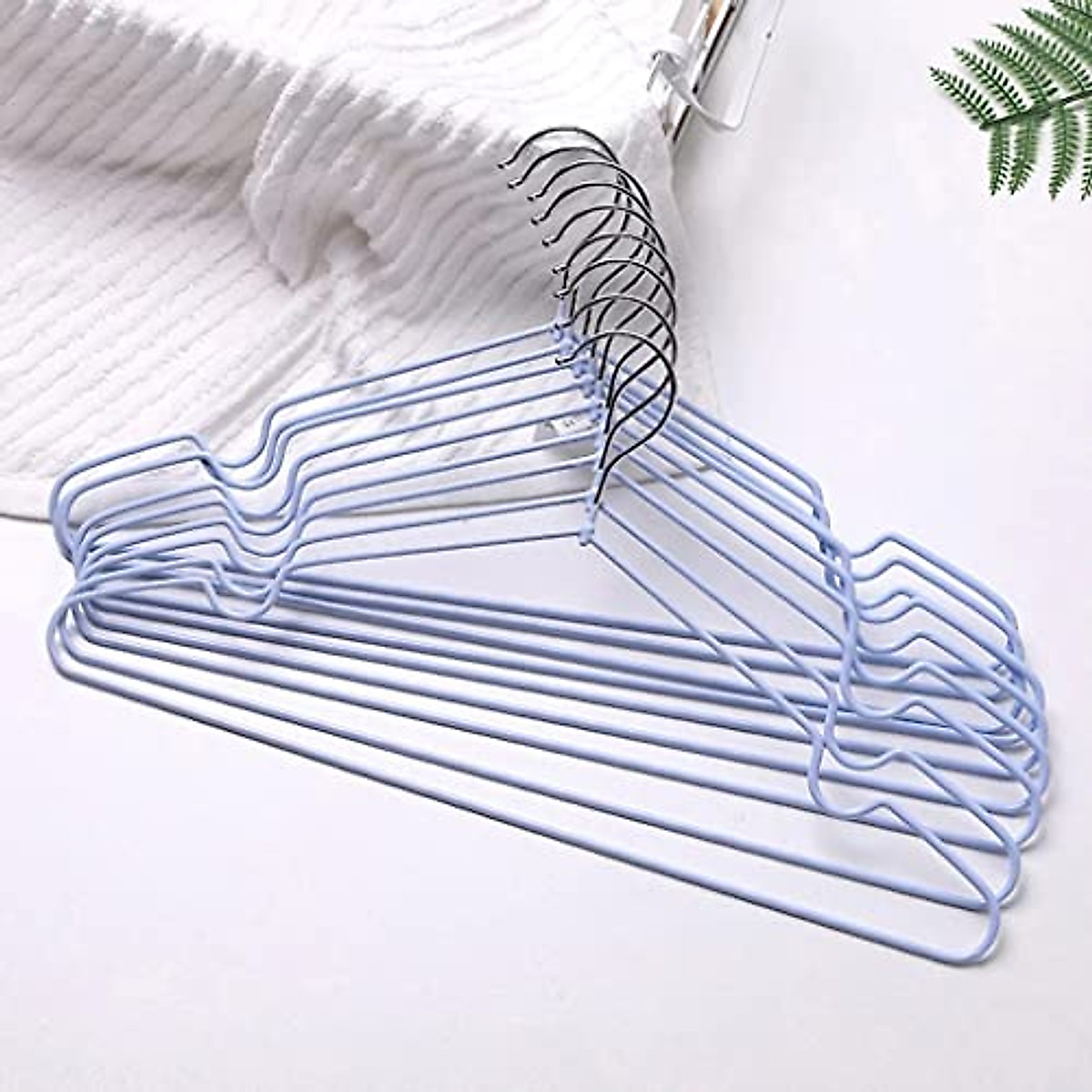 YASEZ 10Pcs Stainless Steel Non-Slip Shirt Trouser Coat Hook Hanger Clothes Stand (Color : Black, Size : 40cm x 19.5m)