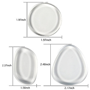 Silicone Makeup Sponge, Clear Applicator & Blender Cosmetic Puff BB Pad for all Liquid Foundation or Cream Cosmetic Beauty Tools Blender, 3 Pcs