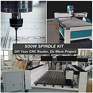 CNC Spindle, MYSWEETY 500W Air Cooled 0.5kw Milling Motor and Spindle Speed Power Converter and 52mm Clamp and 13pcs ER11 Collet for DIY Engraving