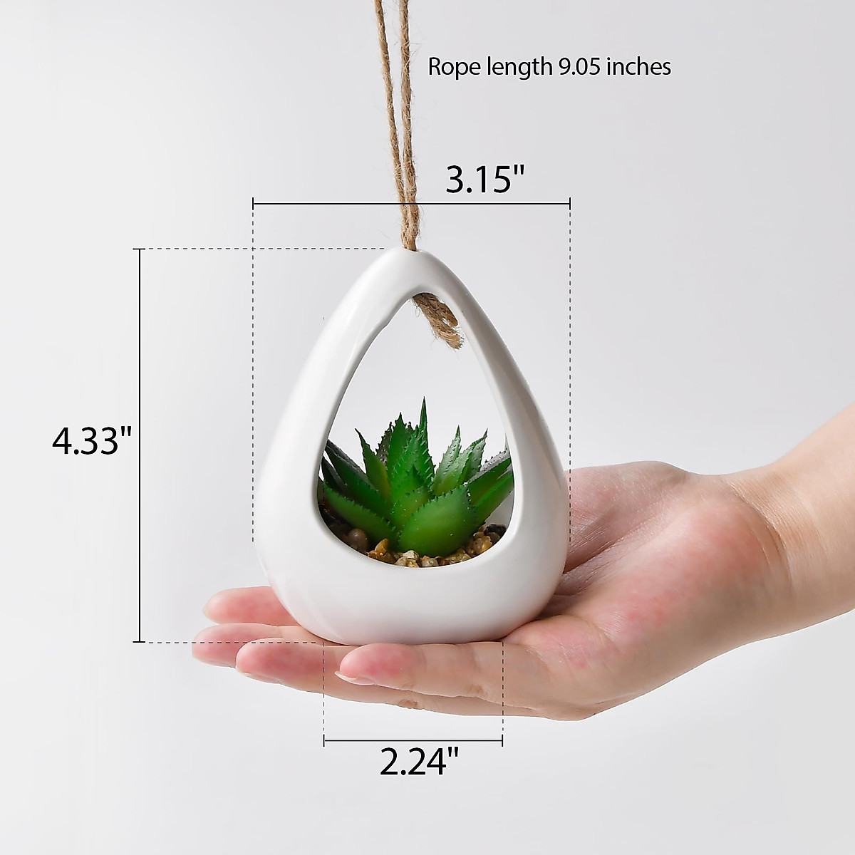 PETIARKIT Artificial Plants in Pot, 4pcs Fake Succulent, Hanging Potted Succulent Plants for Indoor Outdoor Decoration, Small Faux Plants for Bedroom, Bathroom, Office, Mall.