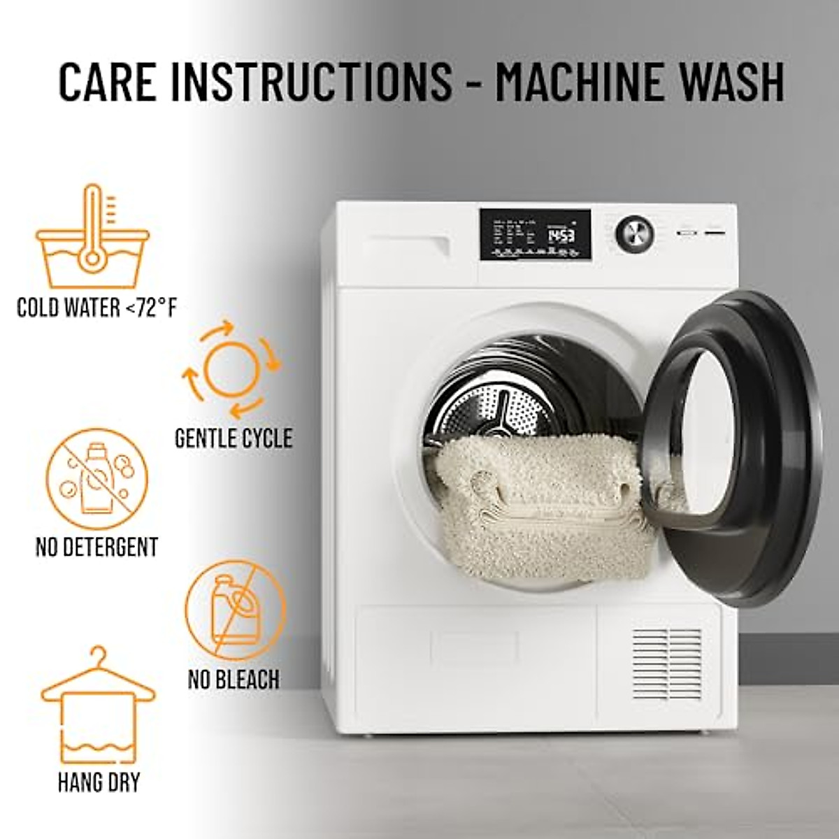 Ottomanson Indoor Solid Shag Design Rubber Back 2x5 Soft Pile Shag Runner Rug for Hallway, Entryway, Kitchen, Living Room, Bedroom, Bathroom, 20" x 59", Cream