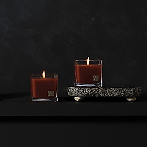 Pumpkin Spice Medium Glass Cube 12oz Candle By Aromatique