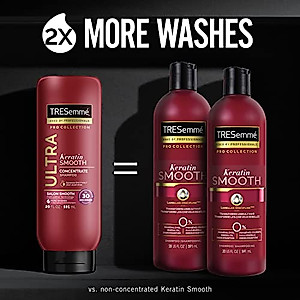 TRESemmé Ultra Keratin Smooth Concentrate Shampoo And Conditioner For Dry Hair Salon Smooth In 30 Secs, Fast-Lather And Fast-Detangle Technology, 2X More Washes Combo Pack, Red 20 Ounce (Pack of 2)