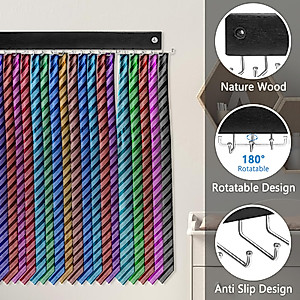 Tie Rack Wall Mounted, Tie, Belt and Scarf Hanger 20 Hook, Tie and Belt Organizer