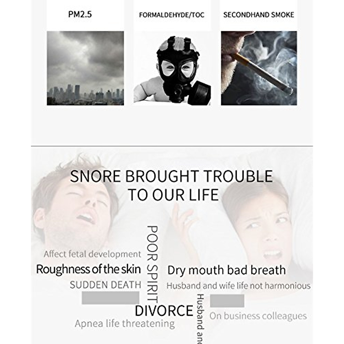 2 in 1 Anti Snoring&Air Purifier-Comfortable Sleep to Prevent snoring air Purifying Respirator