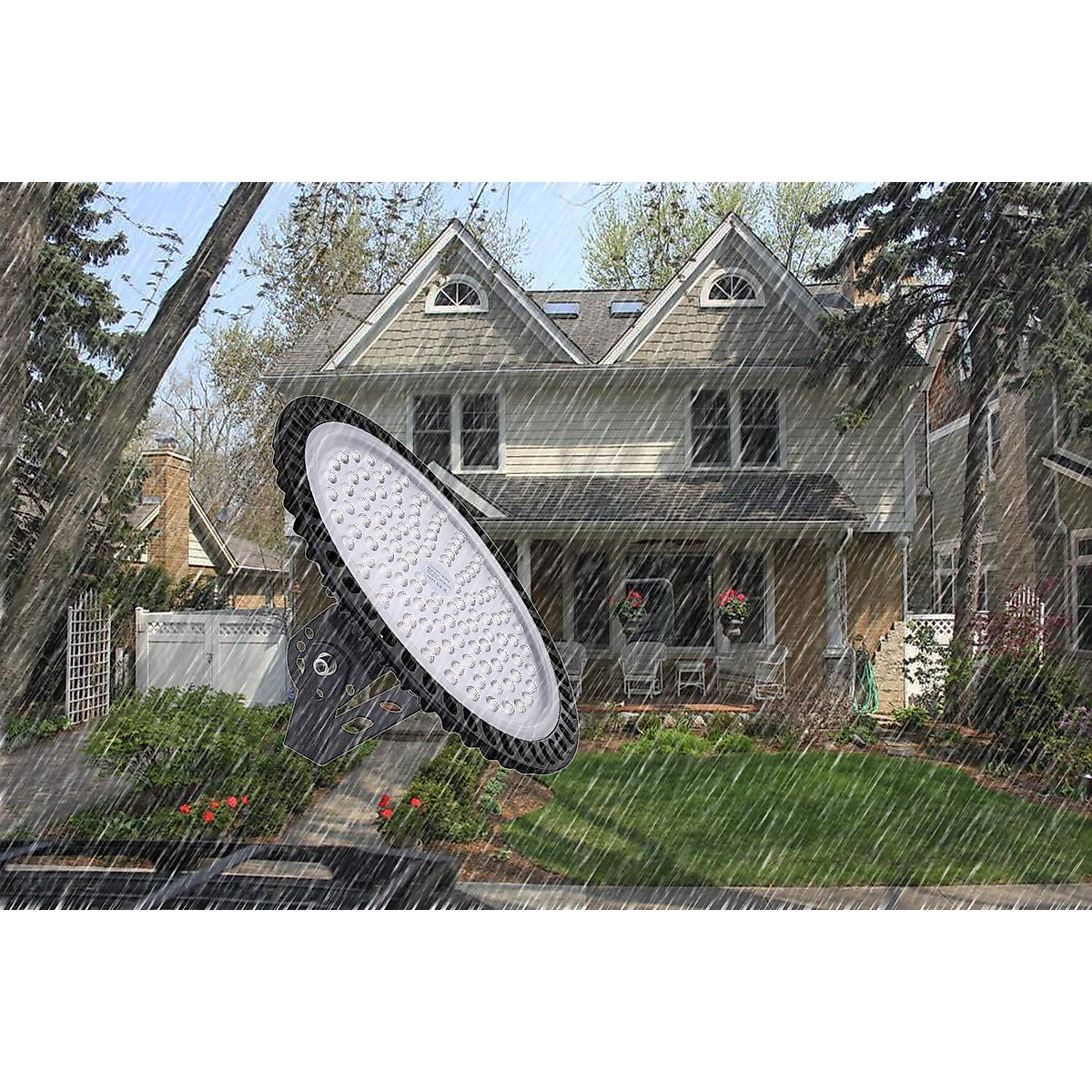 Donzake 500W UFO LED High Bay Light lamp Factory Warehouse Industrial Lighting 40000 Lumen 6000-6500K IP65 Warehouse LED Lights- Commercial Bay Lighting for Garage Factory Workshop Gym (500W 1)