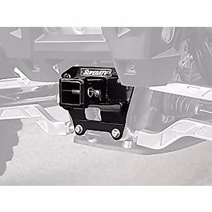 SuperATV Black Rear Receiver Hitch for 2018-2021 Polaris RZR XP Turbo S | 2019-2021 RZR XP 4 Turbo S | Fits Standard 2" Attachments | 3/16" Heavy-Duty Steel | Includes Cotter Pin and Hitch Pin