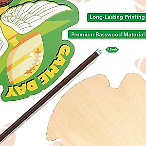 Hillicon 2023 Football Table Centerpieces 3 Pcs Wooden Football Centerpiece for Table, Super Bowl Party Decorations Tabletop Centerpiece Wooden Ornaments for Football Party Supplies (Style B)