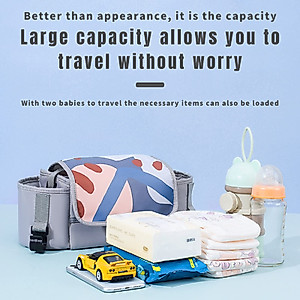 SPINSM Universal Stroller Organizer Bag with Insulated Cup Holder - Easy Access Wipes Pocket - Adjustable Shoulder Strap Fits for All Baby Stroller, Stroller accessories, Stroller Caddy (Black)