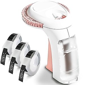 Vixic Embossing Label Maker Machine, Omega S Portable Handheld Embossed Label Maker Writer, Mini Embosser Label Maker with 3 Rolls Embossing Label Tapes for Home Office Organization