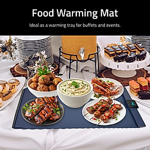 Electric Warming Tray Food Warmers for Parties and Buffets Buffet Tray with Adjustable Temperature Control and Non-Stick Surface Food Warming Mat Ideal for Keeping Food Warm