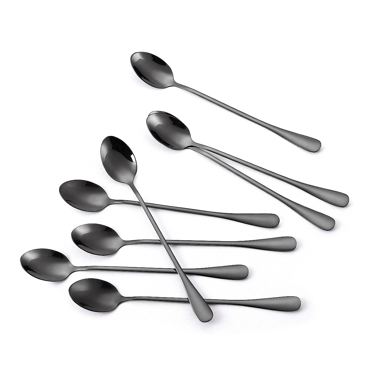 KYA23 Golden Titanium Knife Set with Acrylic Stand + KYA59 Titanium Coated Stainless Steel Long Handle Spoons