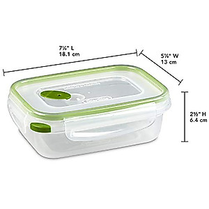 Sterilite Ultra Seal 3.1-Cup Rectangle See-Through Lid and Bases with New Leaf Accents, 6-Pack
