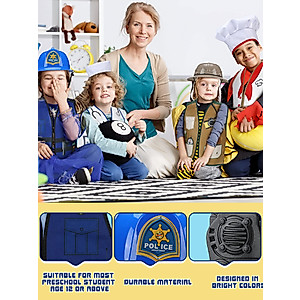 Hungdao 6 Sets Kids Dressing up Costumes, Toddler Dressing up and Pretend for Age 6-10 for Dress up Police,fireman, Doctor,construction Worker, Chef and Explorer