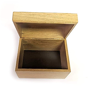 Lehman's Wooden Recipe Box Holds 300 3" x 5" Recipe Cards in Handcrafted Oak Wood Box