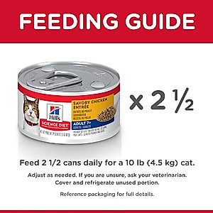 Hill's Science Diet Adult 7+, Senior Adult 7+ Premium Nutrition, Wet Cat Food, Chicken Minced, 2.9 oz Can, Case of 24