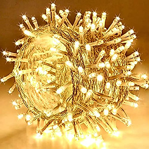 YIQU Extendable 82FT 200 LED String Lights Indoor/Outdoor, Warm White Christmas Lights with 8 Lighting Modes, Plug in Fairy String Lights for Bedroom Party Wedding Decorations Garden Xmas Tree