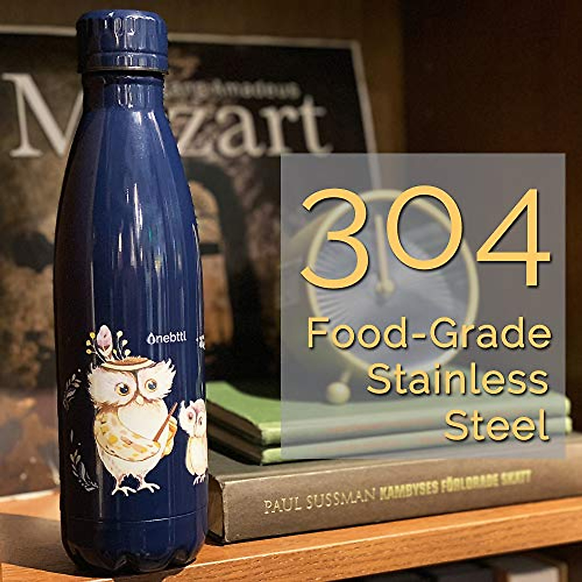 Onebttl Teacher Appreciation Gifts for Women Men, Teacher Appreciation Day Gift Stainless Steel Cup for Male Female from Parent, Students - Owl