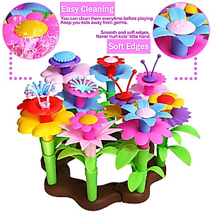 ROSYKIDZ Toddler Girl Toys Gifts for 2 3 4 Year Old Girls Boys, STEM Stacking Toy Game for Toddlers Playset, Flower Garden Building Toys Girl Gifts for Kids Age 3-6 (106 Pcs)