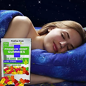 Hemp Gummies 750,000mg Premium Organic Sugar-Free Natural Health Support High Potency Rich in Vitamins B E C D Omega 3 6 9 Super Gummy Bears