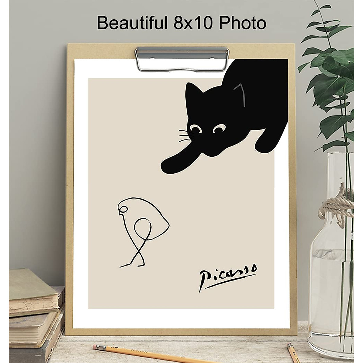 Pablo Picasso Wall Art - Black cat Home Decor - Cat Wall Art - Picasso Poster - Cat Wall Decor - Pablo Picasso Poster - Pablo Picasso print - Pablo Picasso Art - Cute Cat Lover Gift for Women - Bird