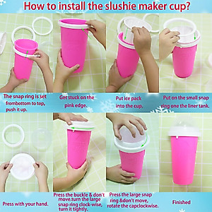 Slushie Maker Cup - DIY Magic Slushy Maker Squeeze Cup for Homemade Milk Shake Ice Cream Maker, Portable Smoothie Squeeze Cup for Juices and Milk, Birthday Gifts for Friends&Family(Pink)