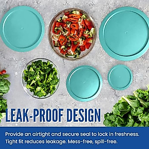 Replacement Lid for Pyrex 5" Storage Plastic Cover 2 Cup Bowl 7200-PC Turqoise (10-Pack)