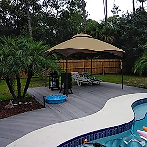 Gazebo Replacement Canopy Top Cover - Wonwon 10X12 Double Tiered Canopy Roof for Lowe's Allen Roth Gazebo Model #GF-12S004BTO/GF-12S004B-1 (Khaki)