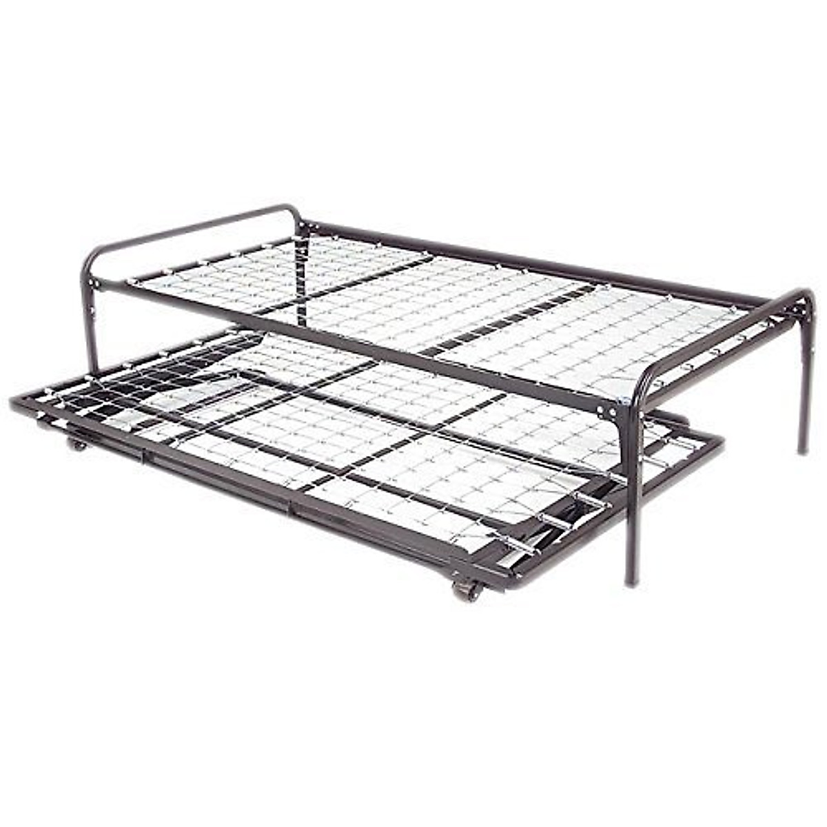 dream's SOLUTION Twin Size (39 inch W) Dark Black Metal (Daybed) Pop Up Trundle Frame Twin Size
