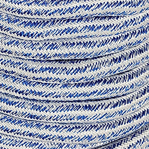 TINVHY 3/4 Inch x 200 Feet Double Braid Polyester Rope 20000Lbs Breaking Strength Strong Pulling Rope for Tree Work Camping Swings(Blue White)