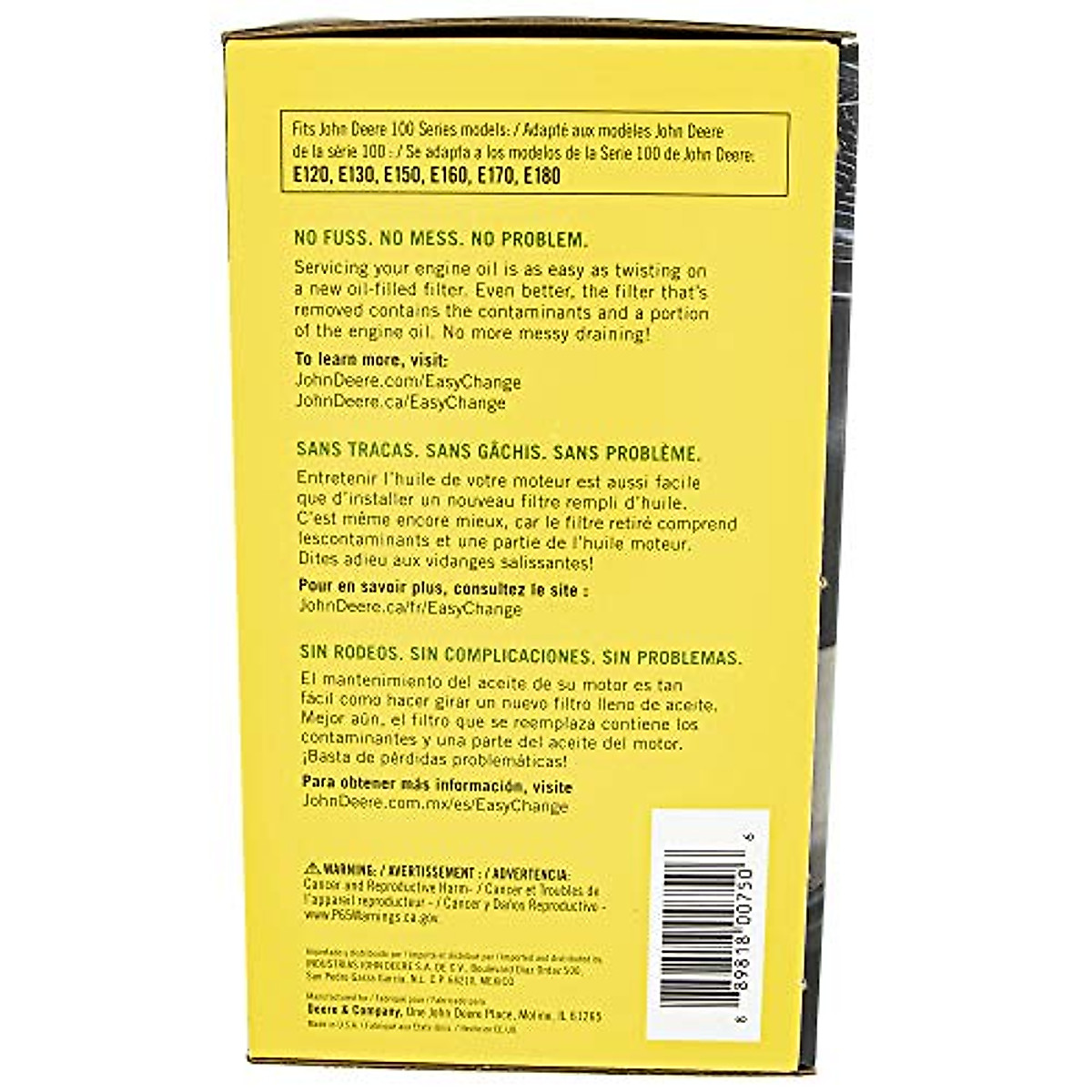 John Deere Easy Change 30-second Oil Change System - AUC12916