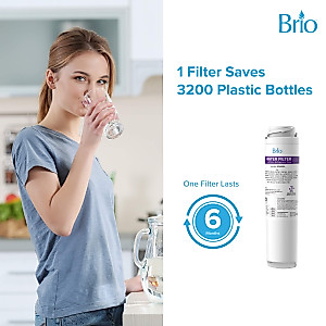 Brio GSWF Refrigerator Water Filter, Compatible with GE GSWF Smart Water 238C2334P001, Kenmore 46-9914, 469914, 9914, NSF 42, 53, 372 & 401