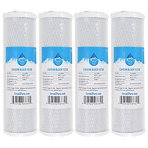 4-Pack Replacement for Compatible with OmniFIlter CBF1 Activated Carbon Block Filter - Universal 10 inch Filter Compatible with OmniFilter Undersink Water Filter - Model CBF1 - Denali Pure Brand