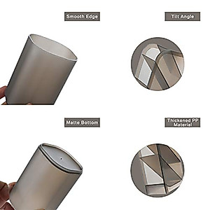 3 Pcs Desk Organizer, Pen Organizer Storage for Office, School, Home Supplies, Translucent Black Pen Storage Holder (Black)