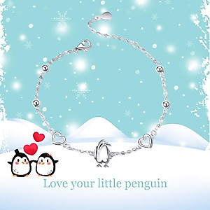 Angel caller Penguin Bracelets for Women Sterling Silver Adjustable Chain Bracelet Jewelry Gifts