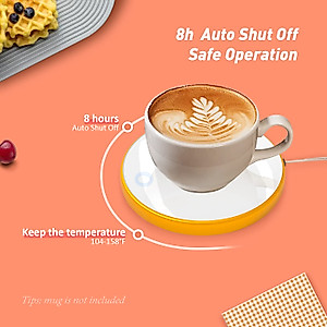 MARKABLE Coffee Cup Warmer with Auto Shut Off and 3 Temperature Setting for Heating Coffee, Beverage, Milk, Tea and Hot Chocolate